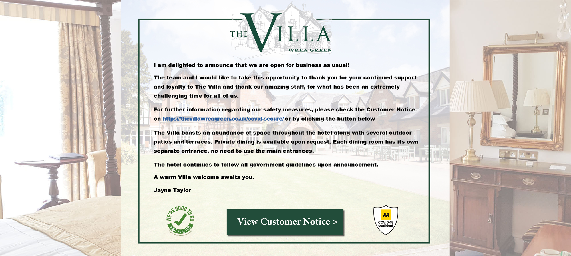 Home - The Villa Wrea Green : The Villa Wrea Green