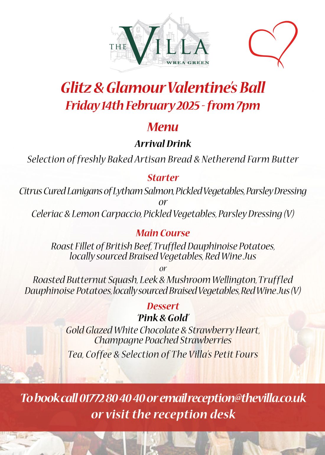 Valentine's Ball - The Villa Wrea Green : The Villa Wrea Green